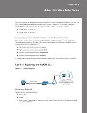 CUCM Lab CHAPTER Administrative Interfaces This Chapter Explores The Administrative
