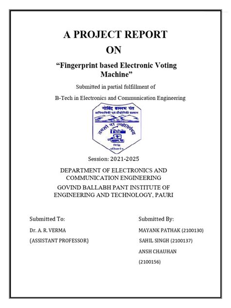 Fingerprint Based Electronic Voting Machine Pdf Arduino Voting