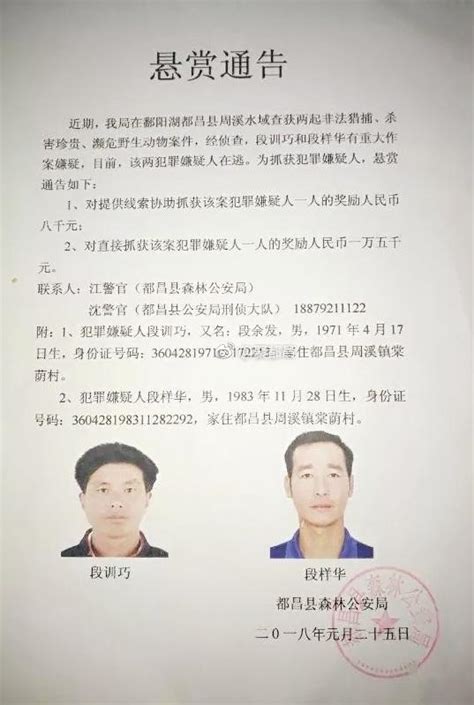 非法獵捕、殺害珍貴瀕危野生動物案，警方懸賞通緝兩名犯罪嫌疑人 每日頭條