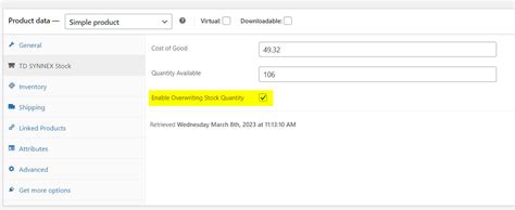 Td Synnex Price And Availability For Woocommerce Documentation