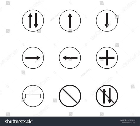 Collection Traffic Signs Symbol Circle Arrow Stock Vector Royalty Free Shutterstock