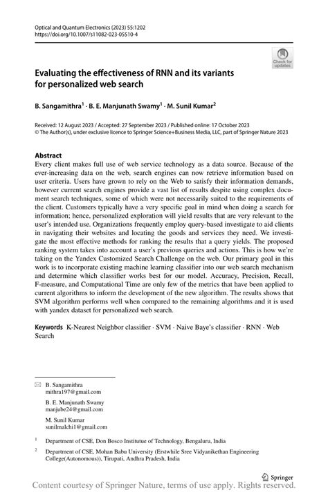 Evaluating The Effectiveness Of Rnn And Its Variants For Personalized Web Search