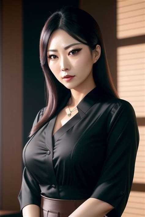 Busty Japanese Black Blouse Pic