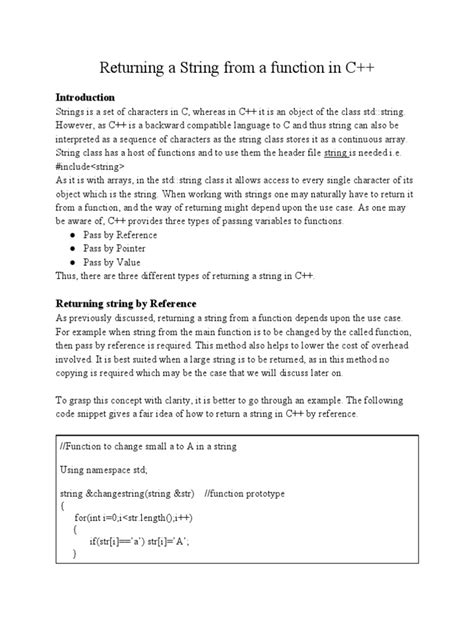Returning A String From A Function In C590 Pdf