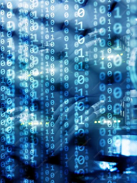 Premium Photo Blue Binary Code Background Computer Data Transfer Concept