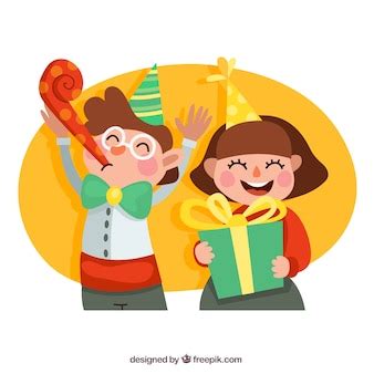 Free Vector | Happy kids at birthday party