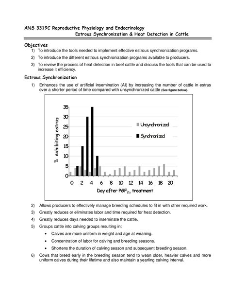Estrous Synchronization And Heat Detection In Cattle Notes Ans 3319 Docsity