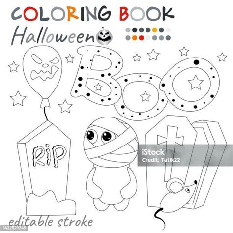 즐거운 할로윈 보내세요 무덤 미라 관 마우스 및 부 비문 할로윈 색칠 공부 페이지 10월에 대한 스톡 벡터 아트 및 기타 이미지 Istock