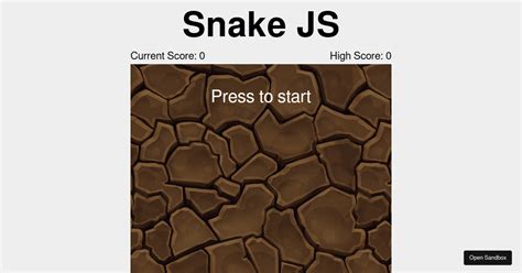 Snake Game Codesandbox