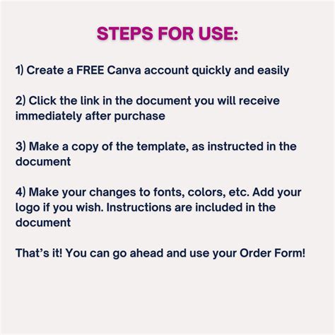Editable Order Form Template Customizable Template Order Form For Florists Bakeries And Other