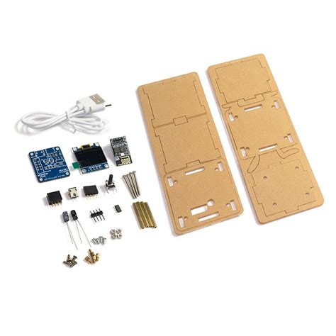 Esp8266 Diy Electronic Kit Oled Display Mini Clock Shell Diy Soldering Project Tapdra
