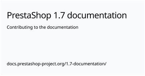 contributing to the documentation prestashop 1 7 documentation