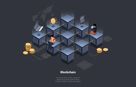 Premium Vector Concept Of Blockchain And Cryptocurrency Team Working On Blockchain Technology