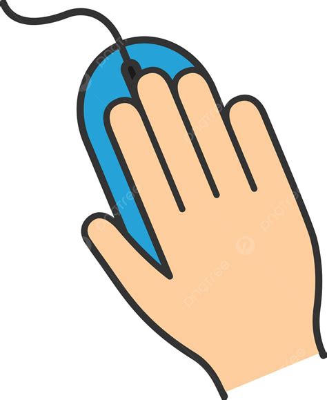 Computer Mouse Color Icon Page Cartoon Button Vector Page Cartoon