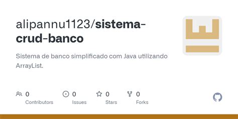 Github Alipannu Sistema Crud Banco Sistema De Banco Simplificado