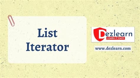 Dezlearn Education On Linkedin Session 12 List Iterator In Java Programming With Arrays