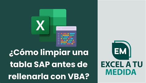 ¿cómo Limpiar Una Tabla Sap Antes De Rellenarla Con Vba Excel A Tu