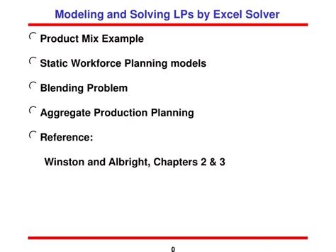 PPT Modeling And Solving LPs By Excel Solver PowerPoint Presentation ID