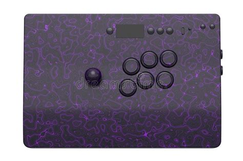 Vintage Arcade Stick With Joystick With Seamless Wavy Pattern On White Stock Illustration