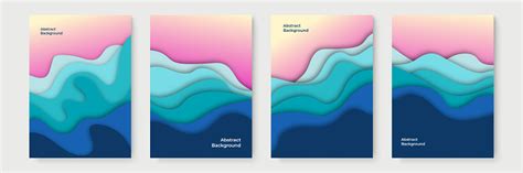 3d 추상 배경 및 용지 절단 모양으로 설정된 수직 배너입니다 비즈니스 프레젠테이션 전단지 포스터 및 초대를 위한 벡터 디자인 레이아웃 3차원 형태에 대한 스톡 벡터 아트