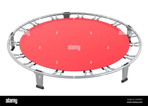 Exercise Trampoline Red Foldable Mini Trampoline 3d Rendering Isolated On White Background
