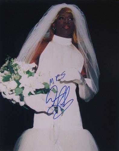 Dennis Rodman Autographed 16x20 Photo Wedding Dress