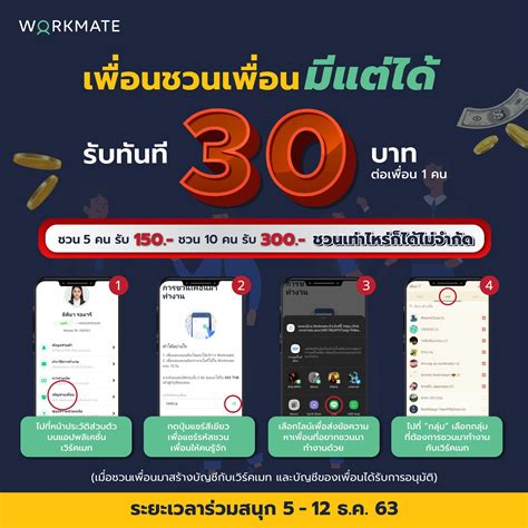 ประกาศ กิจกรรมชวนเพื่อนใหม่มาแล้ว Workmate Thailand
