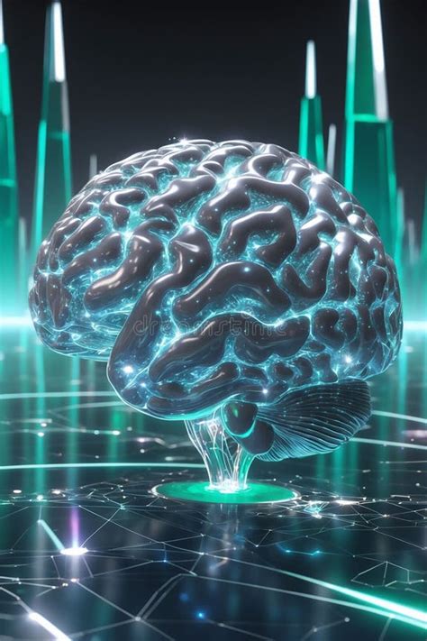 The Quantum Mind A Futuristic Vision Of Ai Enhanced Consciousness Stock Illustration