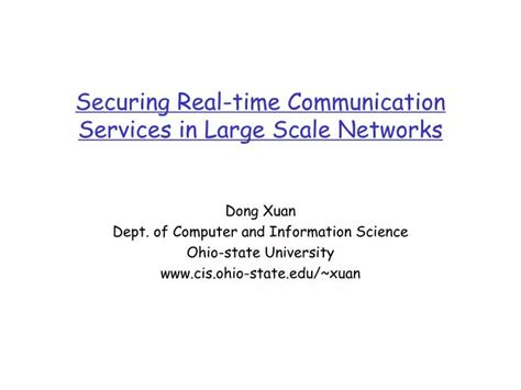 Ppt Securing Real Time Communication Services In Large Scale Networks