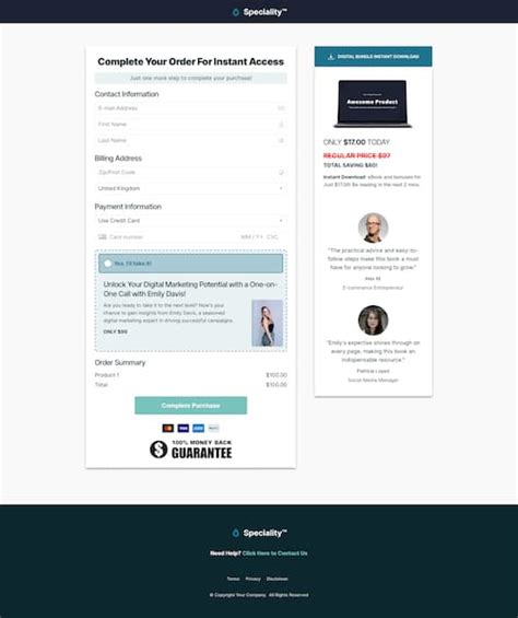 Sales Optimized Checkout Page Optimizepress