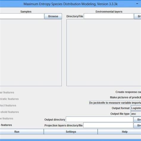 Screen Of Maxent Entropy Modelling Software Download Scientific Diagram