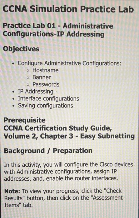Solved Ccna Simulation Practice Lab Practice Lab 01