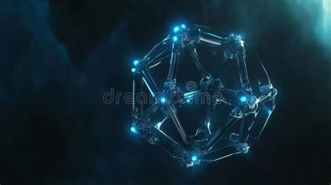 Intricate Metallic Molecule Structure Reflecting Blue Light Symbolizing Nanotechnology And