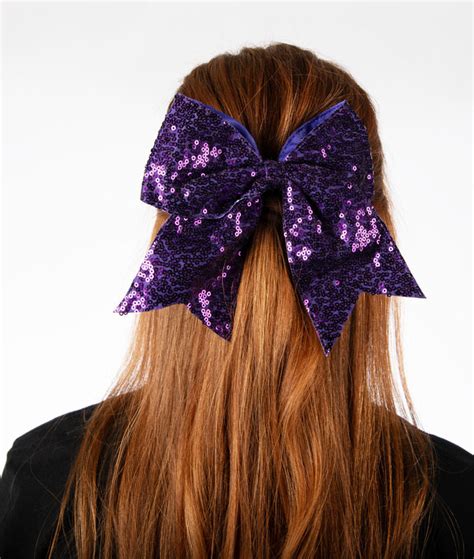 Dark Purple Sparkle Hair Bow Sparkle Athletic