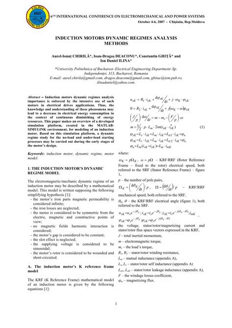 Pdf Induction Motors Dynamic Regimes Analysis Dokumen Tips