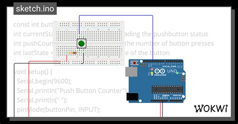 push button counter wokwi esp32 stm32 arduino simulator