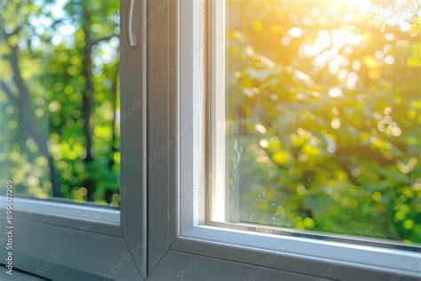 New Plastic Pvc Window With White Metal Frame Installed At Modern House