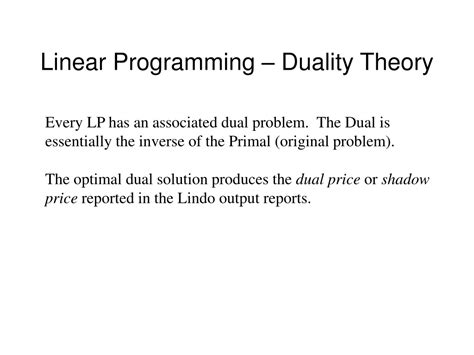 PPT Linear Programming Sensitivity Analysis PowerPoint Presentation
