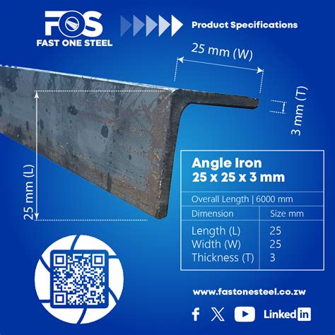 Angle Iron 25 X 25 X 3 Fastone Steel