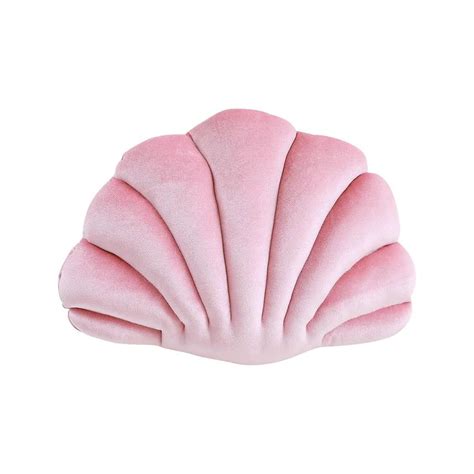 Elero Seashell Velvet Decorative Throw Pillow Shell Shaped Couch