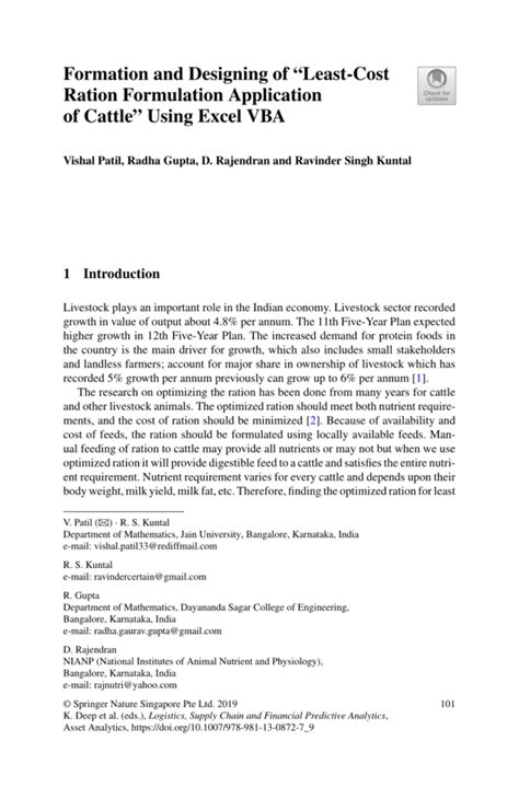 Cattle Ration Spreadsheet With Pdf Feed Assist An Expert System On Balanced Feeding For