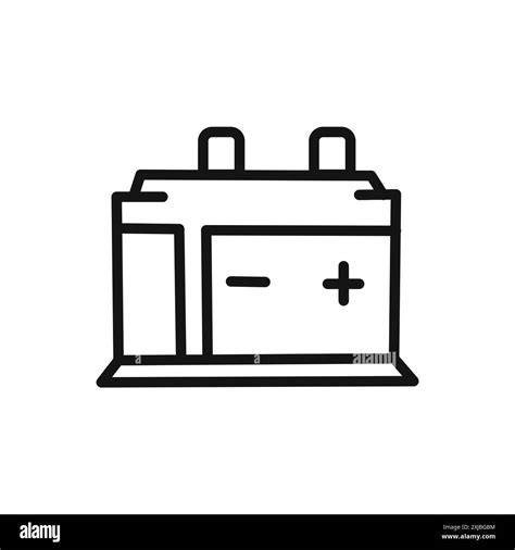 Car Battery Icon Linear Vector Graphics Sign Or Symbol Set For Web App Ui Stock Vector Image