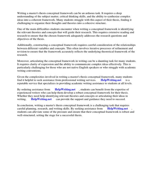 Master Thesis Conceptual Framework Pdf Theory Thesis