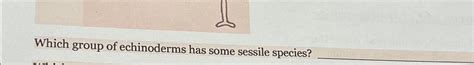 Solved Which Group Of Echinoderms Has Some Sessile Species