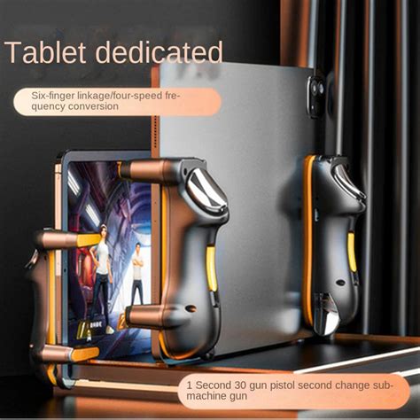 6 핑거 아이패드 Pubg 컨트롤러 커패시턴스 조절 가능 모바일 게임 트리거 L1r1 버튼 게임 패드 조이스틱 그립 태블릿 액세서리