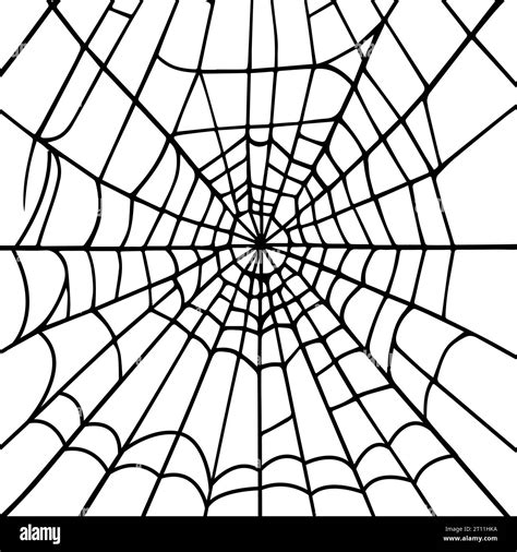 Spider Round Web Hand Drawn Vector Black Silhouette On A White