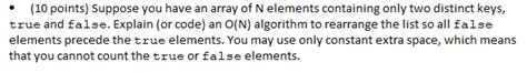 solved 10 points suppose you have an array of n elements