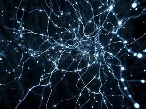 Black And White Fiber Optic Cables Intricate Neural Network Sci Fi Atmosphere Cyber Art Stock