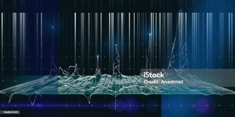 분석 와이어프레임과 검은색의 흐릿한 선이 있는 추상적인 기술 배경 분석 디지털 알고리즘의 시각적 프리젠 테이션 빅 데이터 컴퓨팅 개념 비즈니스 과학 및 기술 배너 0명에