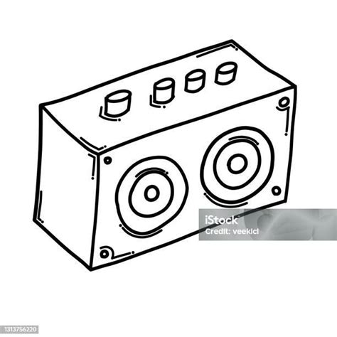 스피커 낙서 벡터 아이콘입니다 그리기 스케치 일러스트레이션 손 그린 만화 라인 Eps10 그리기에 대한 스톡 벡터 아트 및 기타 이미지 그리기 낙서 드로잉 매스컴
